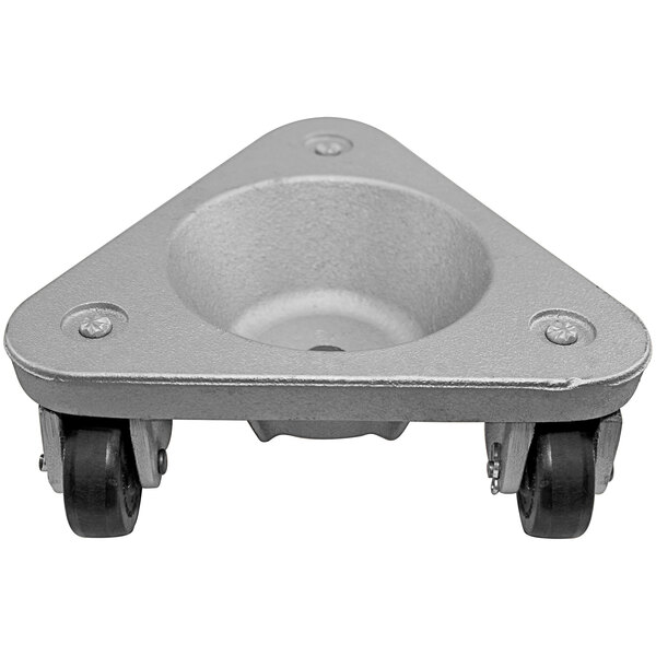 Bond 375 lb. Cast Steel Triangular Cup Dolly with Hard Tread Rubber Casters