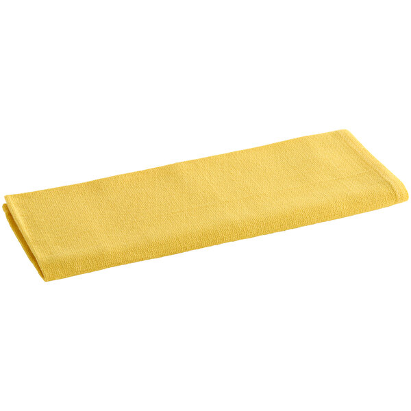 Oxford 16" x 26" Yellow 100% Cotton Lint Free Cleaning Cloth - 24/Pack