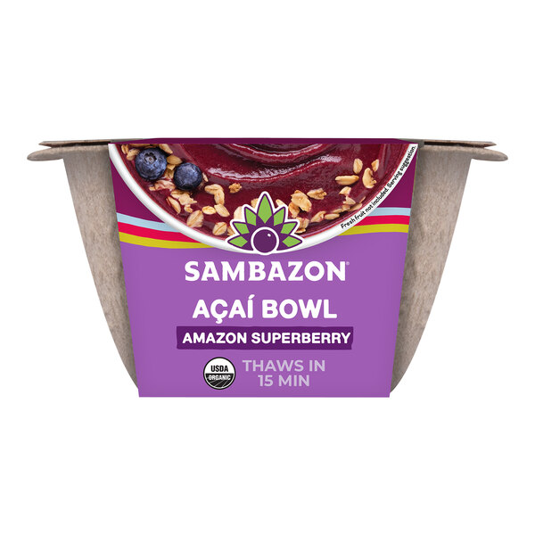 Sambazon Amazon Superberry Organic Acai Bowl 6.1 oz. - 8/Case