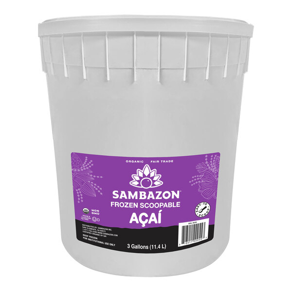 Sambazon Organic Acai Smoothie Blend Sorbet 3 Gallon