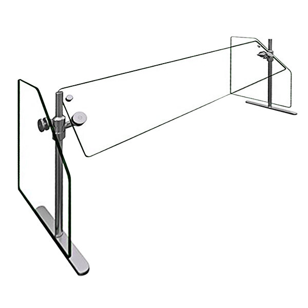 Hatco Flav-R-Shield 60" x 14" 1-Bay Portable Glass Adjustable Sneeze Guard