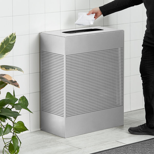 Rubbermaid FGSR18SSPL Silhouettes Stainless Steel Designer Rectangular ...