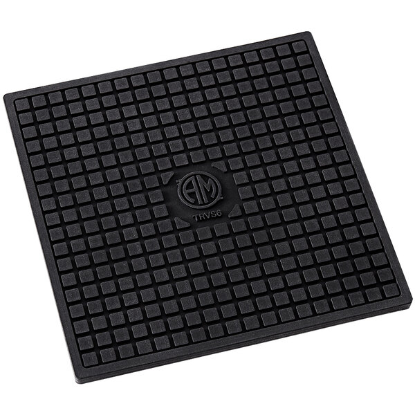 American Metalcraft 6" x 6" Square Heat-Resistant Black Silicone Trivet
