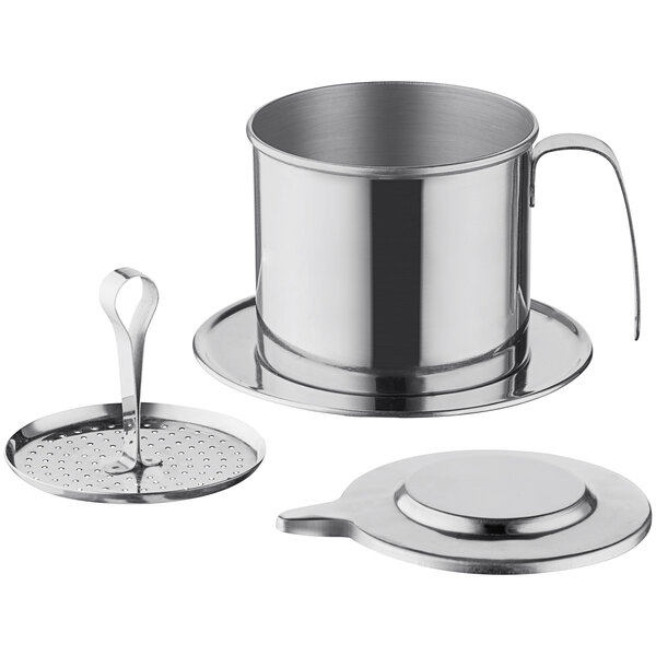 Choice 4 oz. Stainless Steel Vietnamese Coffee Press / Phin Filter