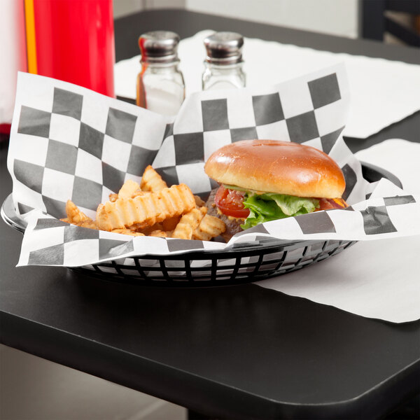 Tablecraft C1084BK Black Jumbo Oval Polypropylene Fast Food Basket - 12 ...