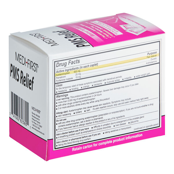 Medi-First 82380 PMS Relief Caplets - 80/Box
