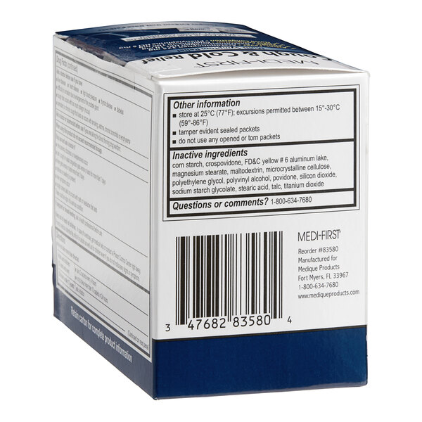 Medi-First 83580 Cough and Cold Relief Caplets - 80/Box