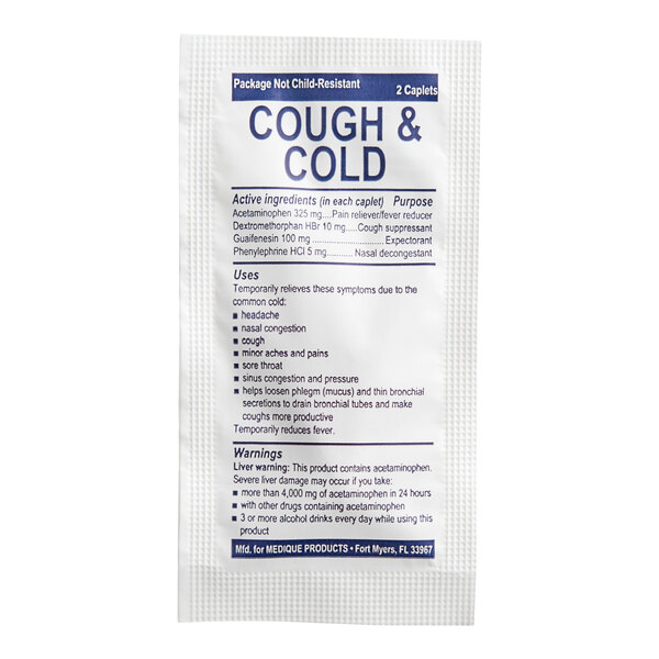 Medi-First 83580 Cough and Cold Relief Caplets - 80/Box