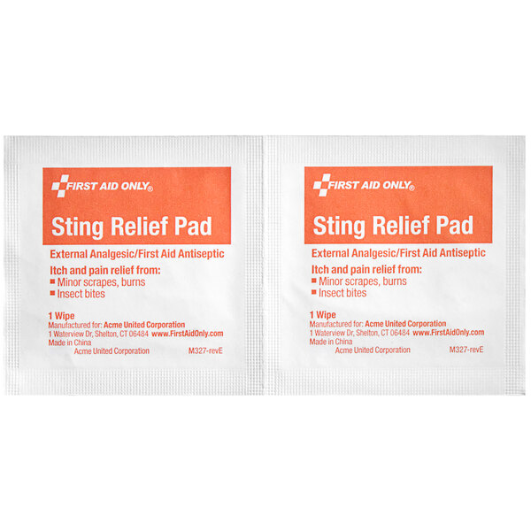 First Aid Only G326 Sting Relief Wipe - 50/Box