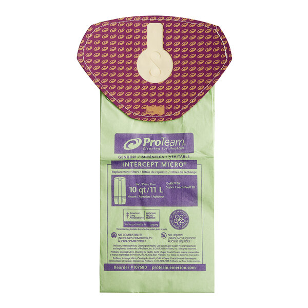 ProTeam 107680 10 Qt. Closed Collar Intercept Micro Filter Bag for ...