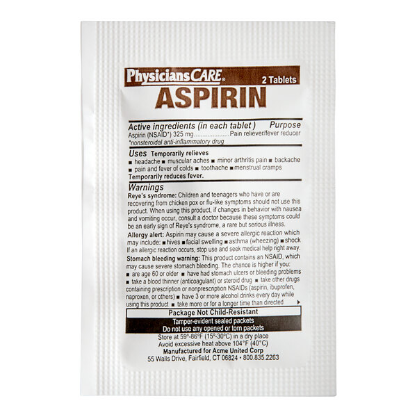 PhysiciansCare 90014-004 Aspirin Tablets - 100/Box