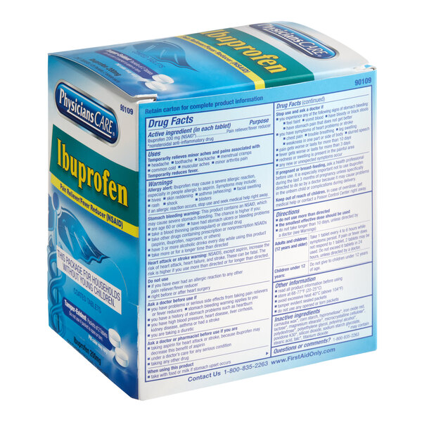 PhysiciansCare 90109-002 Ibuprofen Tablets - 250/Box