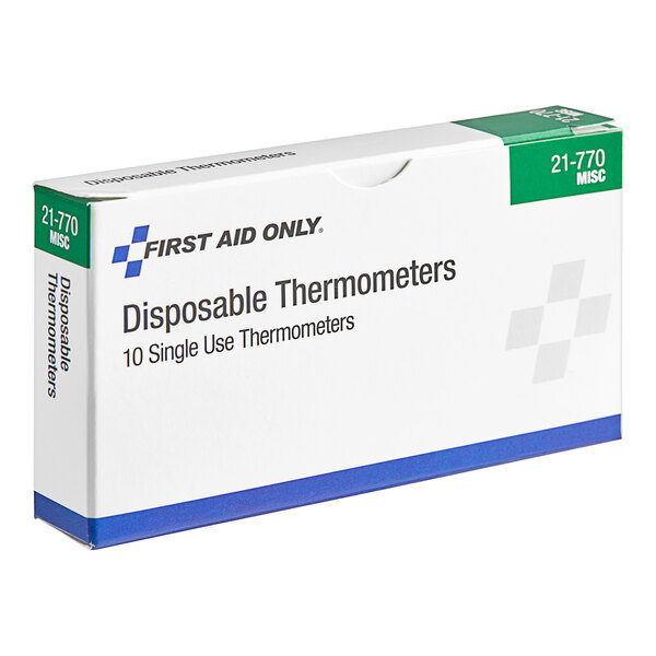 First Aid Only 21-770-002 Disposable Thermometer - 10/Box