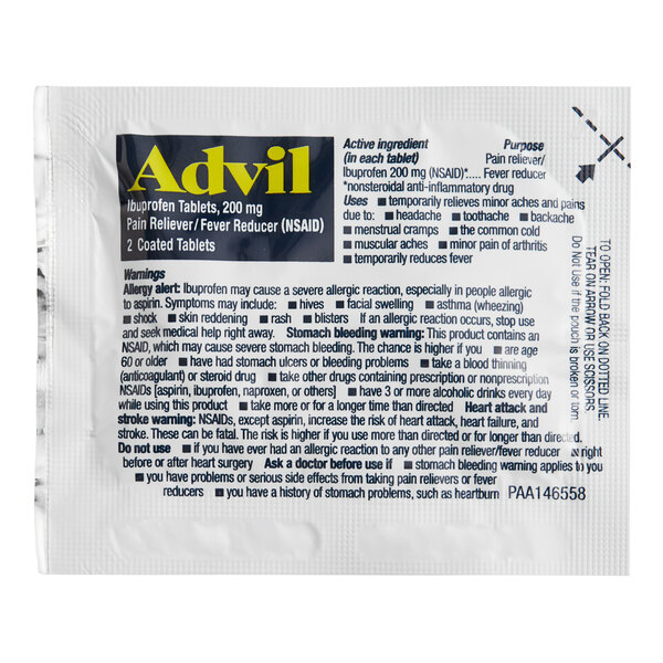 Advil 15000 Ibuprofen Tablets - 100/Box