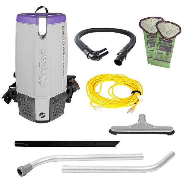 ProTeam 107338 Super Coach Pro 10 Qt. Backpack Vacuum with 107336 Hard ...