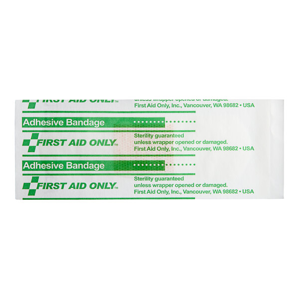 First Aid Only 90333 1" x 3" Waterproof Plastic Adhesive Bandage - 50/Box