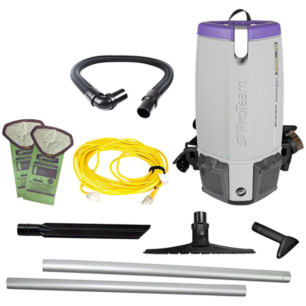 ProTeam 107341 Super Coach Pro 10 Qt. Backpack Vacuum with 106841 18 ...