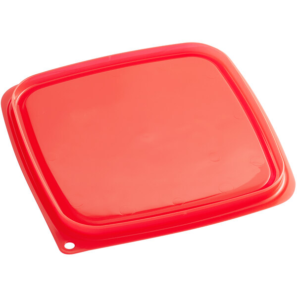 Cambro CamSquares® FreshPro 6 and 8 Qt. Red Square Polypropylene Food ...