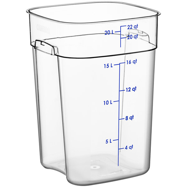 Cambro CamSquares® FreshPro 22 Qt. Clear Square Polycarbonate Food ...