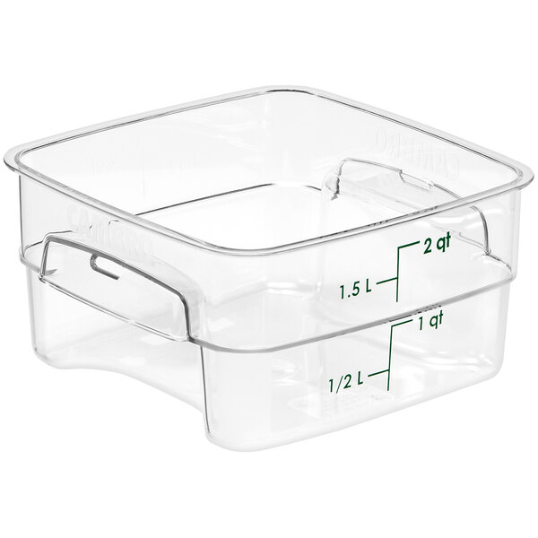 Cambro 2SFSPROCW135 CamSquare® FreshPro 2 Qt. Clear Square ...