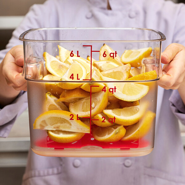 Cambro 6SFSFPDPP266 CamSquare® FreshPro Red Square Drain Tray for 6-8 ...