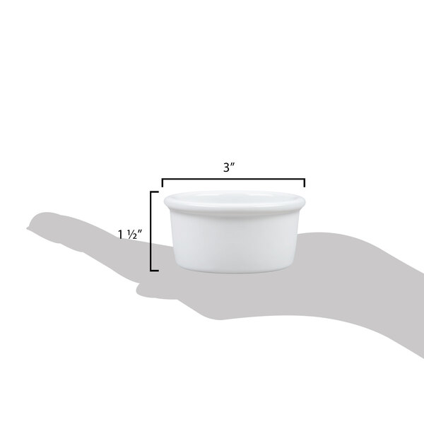 Tuxton BWX-025 White 2.5 oz. Smooth China Ramekin - 48/Case