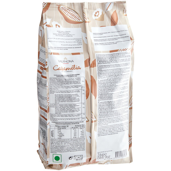 Valrhona Caramelia 36% Milk Chocolate Feve 6.6 lb. - 3/Case