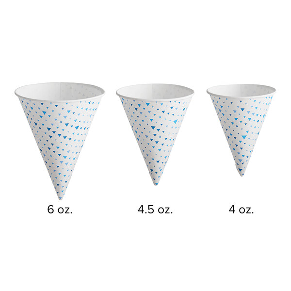 Choice 4.5 oz. Printed Rolled Rim Paper Cone Cup - 5000/Case