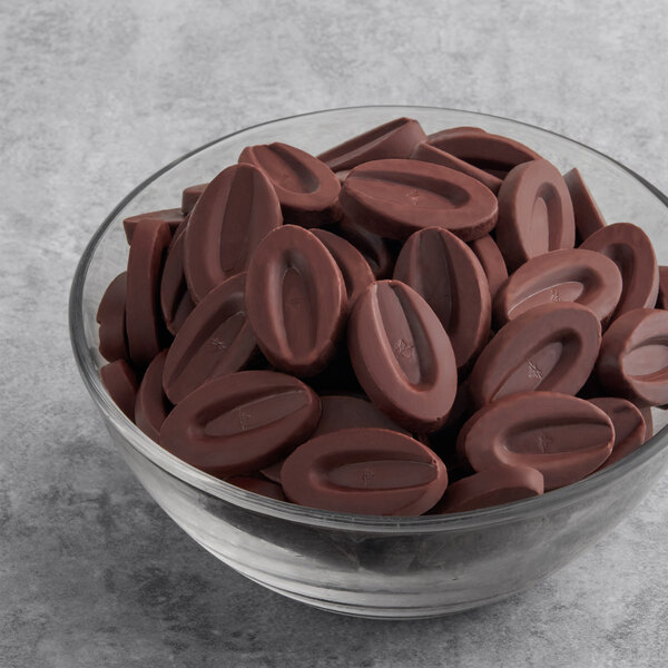 Valrhona Caraibe 66% Dark Chocolate Feve 6.6 lb. - 3/Case