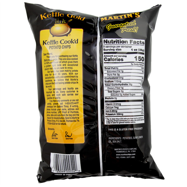 Martin's Kettle Gold Kettle Cook'd Potato Chips 1 oz. Bag - 60/Case