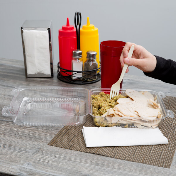 Durable Packaging PXT-900 Duralock 9" x 9" x 3" Clear Hinged Lid ...