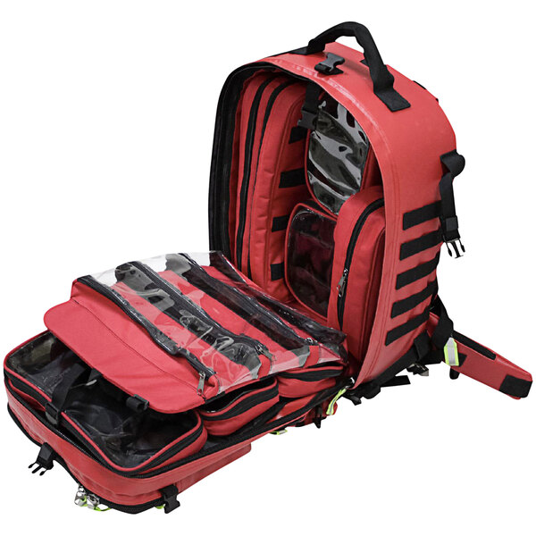 Kemp USA Red Fluid-Resistant Tarpaulin Rescue and Tactical EMS Bag 10 ...