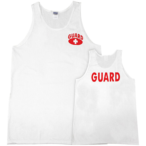 Kemp USA White Front and Back Red Logo Guard Tank Top 18-002-SML - Small