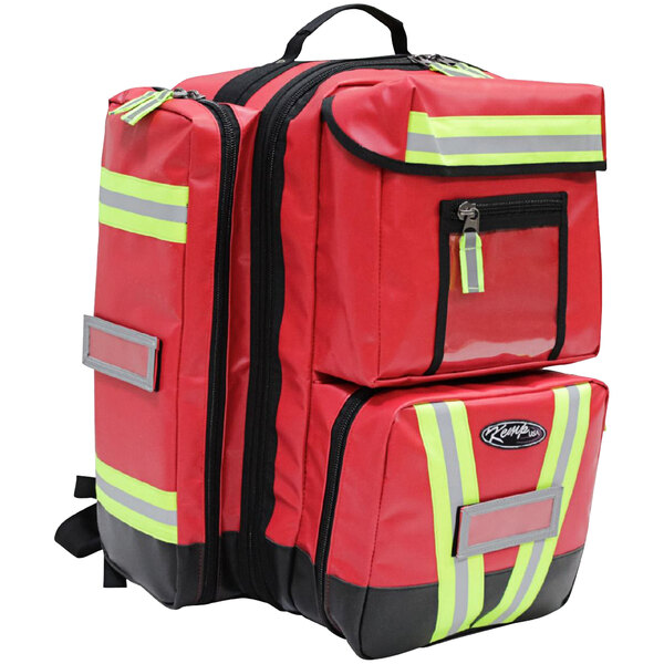 Kemp USA 10-115-RED-TPN Red Fluid-Resistant Tarpaulin Ultimate EMS Backpack