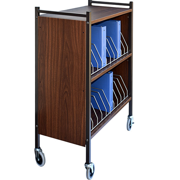 Omnimed Omnicart Woodgrain Horizontal 24-Binder Closed Cart 261530-BG