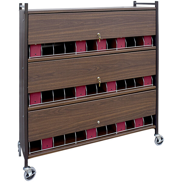 Omnimed Omnicart Woodgrain 36-Binder Big Beam Closed Cart with Locking ...