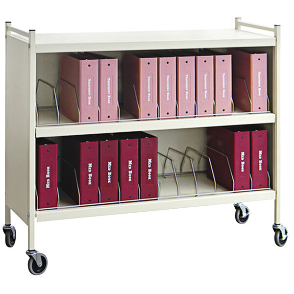 Omnimed Omnicart Beige Horizontal 24-Binder Closed Cart 261530-BG