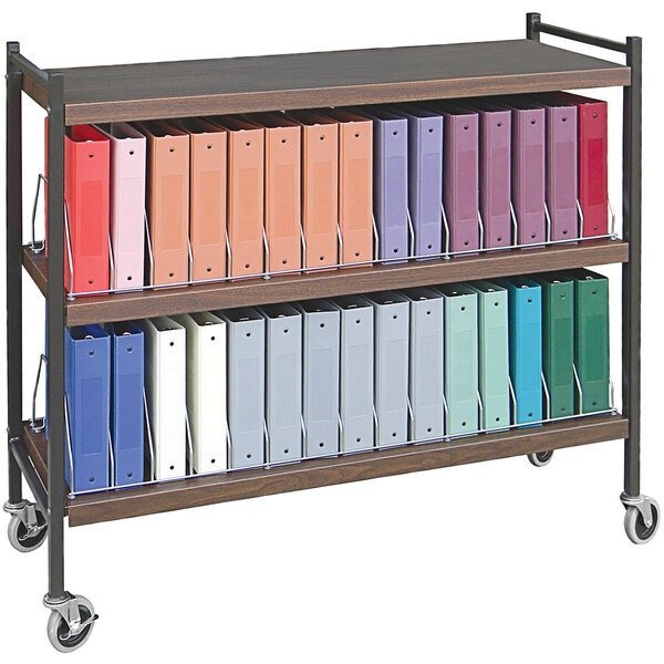 Omnimed Omnicart Woodgrain Horizontal 30-Binder Open Cart 260008-WG