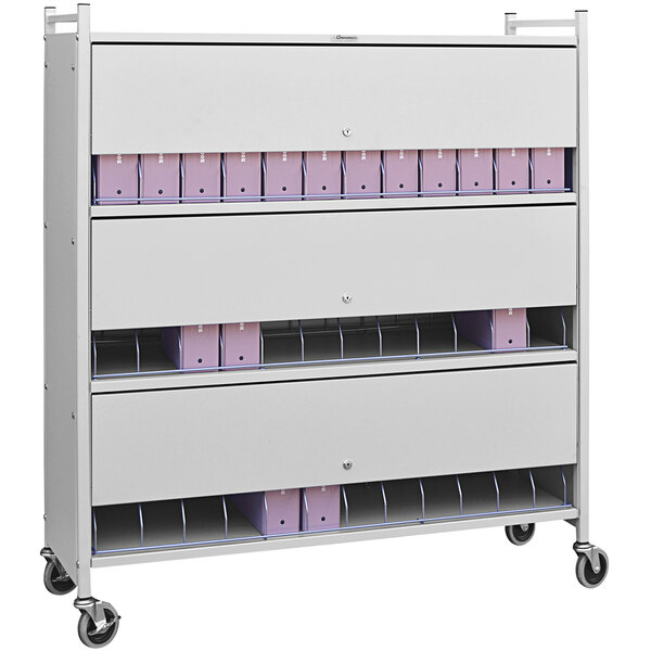 Omnimed Omnicart Light Gray 48-Binder Big Beam Closed Cart with Locking ...