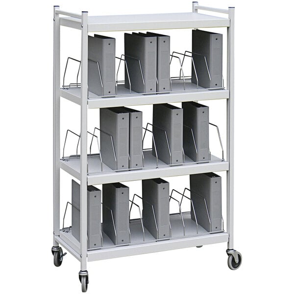 Omnimed Omnicart Light Gray Vertical 30-Binder Open Cart 260003-LG