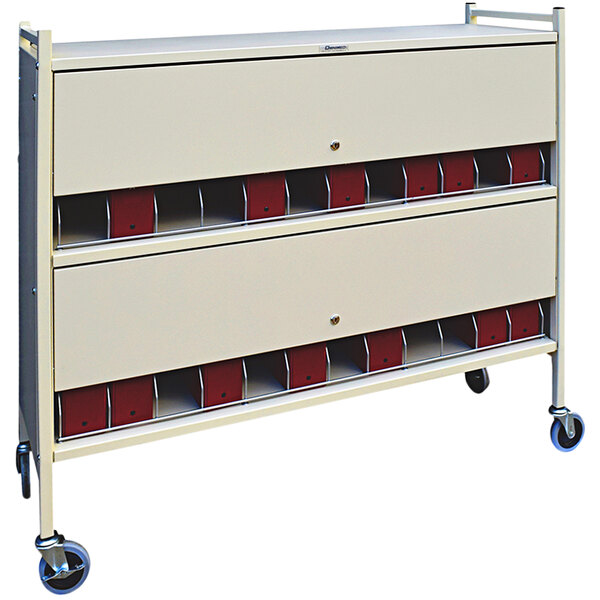 Omnimed Omnicart Beige 24-Binder Big Beam Large Closed Cart with ...