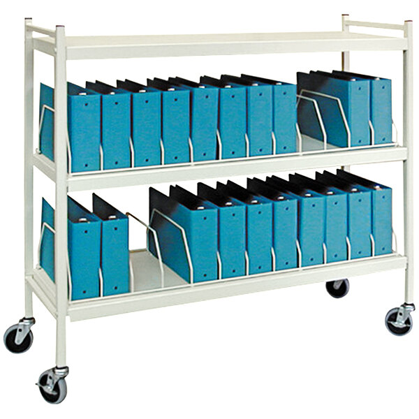 Omnimed Omnicart Beige Horizontal 24-Binder Big Beam Open Cart 261322-BG