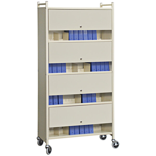Omnimed Omnicart Beige Vertical 40-Binder Closed Cart with Locking ...