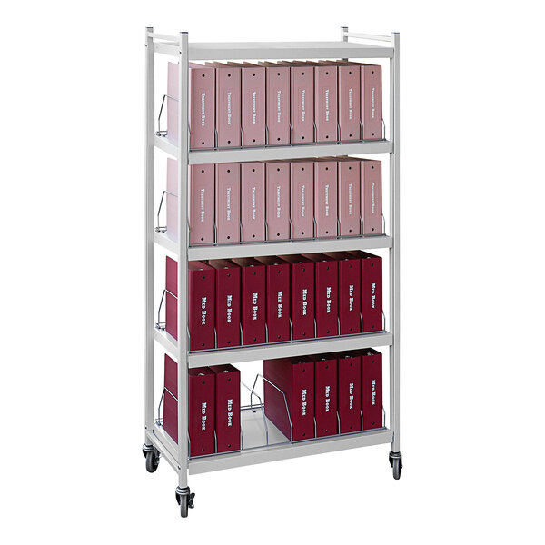 Omnimed Omnicart Light Gray 32-Binder Big Beam Open Cart 261228-LG