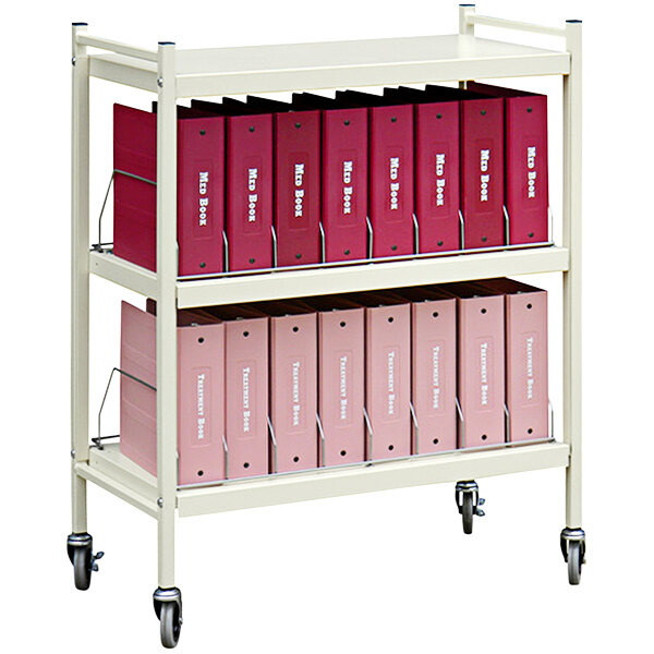 Omnimed Omnicart Beige 16-Binder Big Beam Open Cart 261214-BG