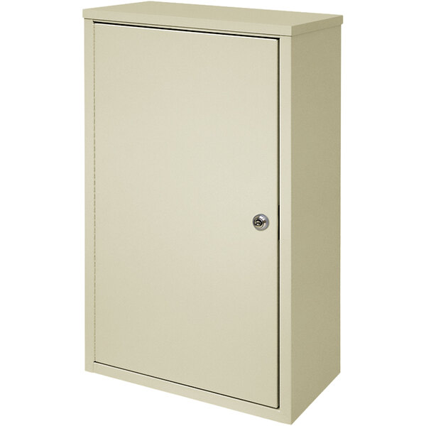 Omnimed 16" x 8" x 26 3/4" Beige Wall-Mount Storage Cabinet with Key ...