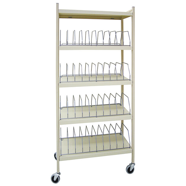 Omnimed Omnicart Beige Vertical 40-Binder Open Cart 260004-BG