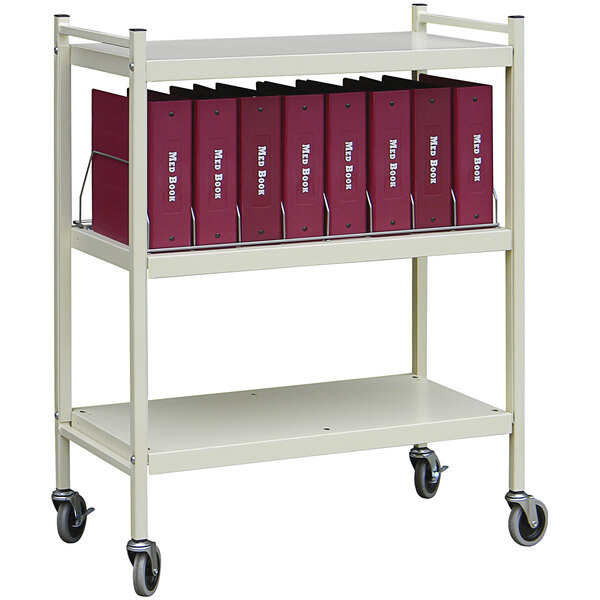 Omnimed Omnicart Beige 8-Binder Big Beam Open Cart 261207-BG