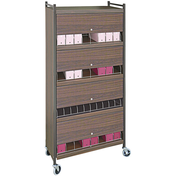 Omnimed Omnicart Woodgrain 32-Binder Big Beam Closed Cart with Locking ...