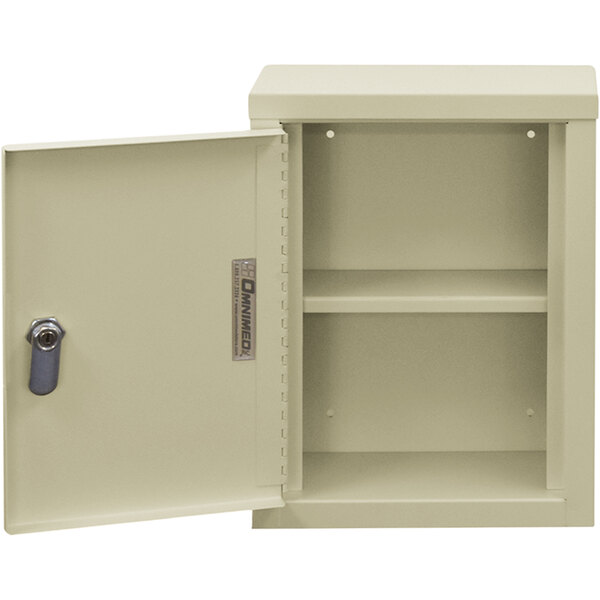 Omnimed 9" x 4" x 12" Beige Wall-Mount Storage Cabinet with Key Lock ...